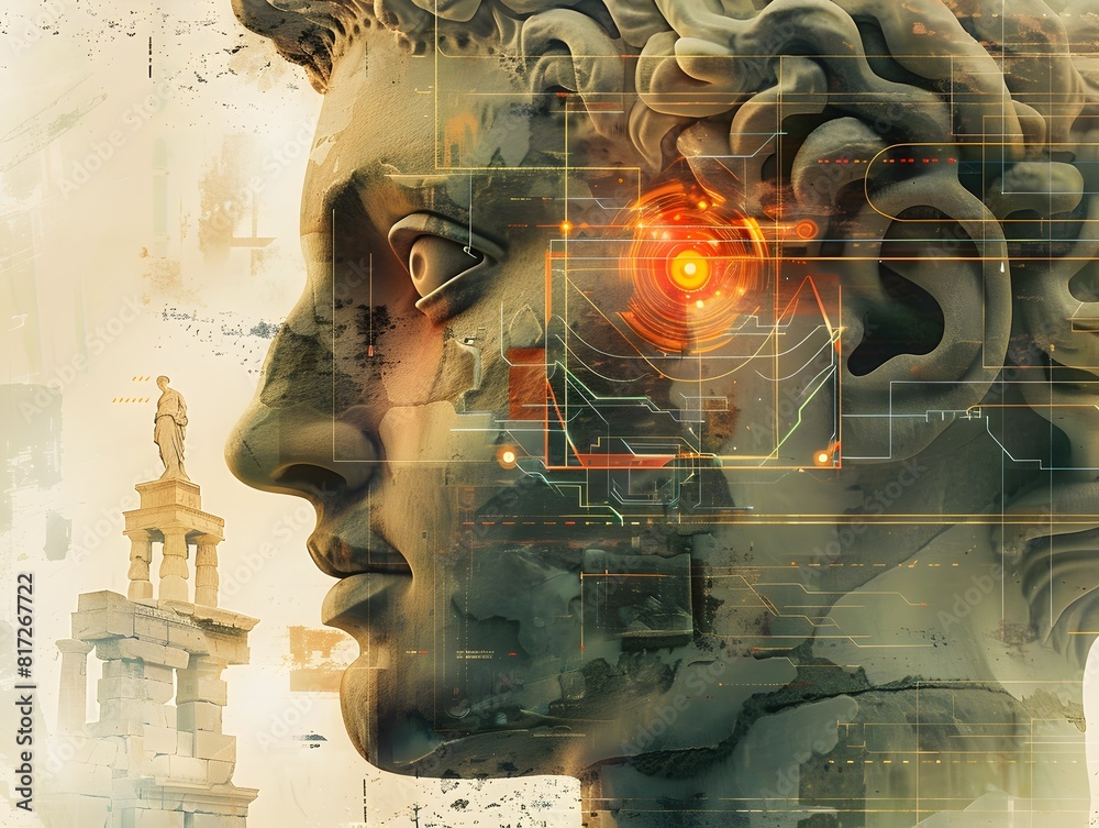 Futuristic Colossus of Rhodes Ancient Wonder Reimagined with Digital ...