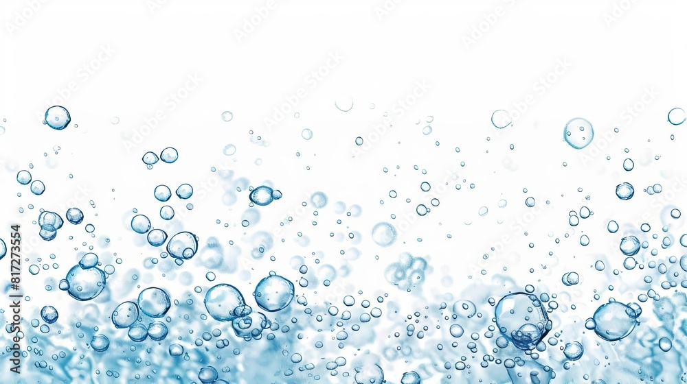 Vector illustration portraying underwater air bubbles fizzing and ...