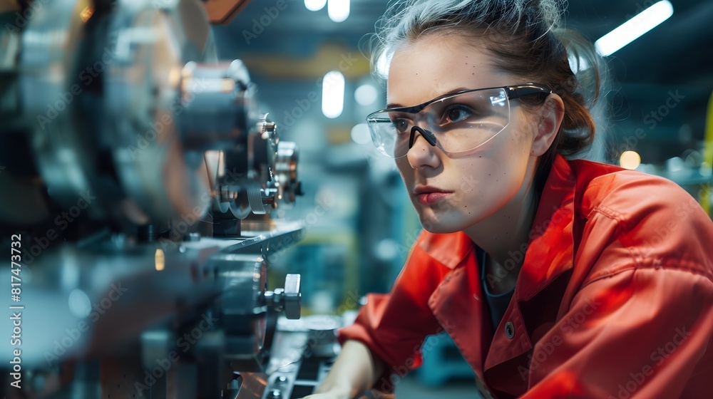 Professional engineering, worker, woman Quality control, maintenance ...