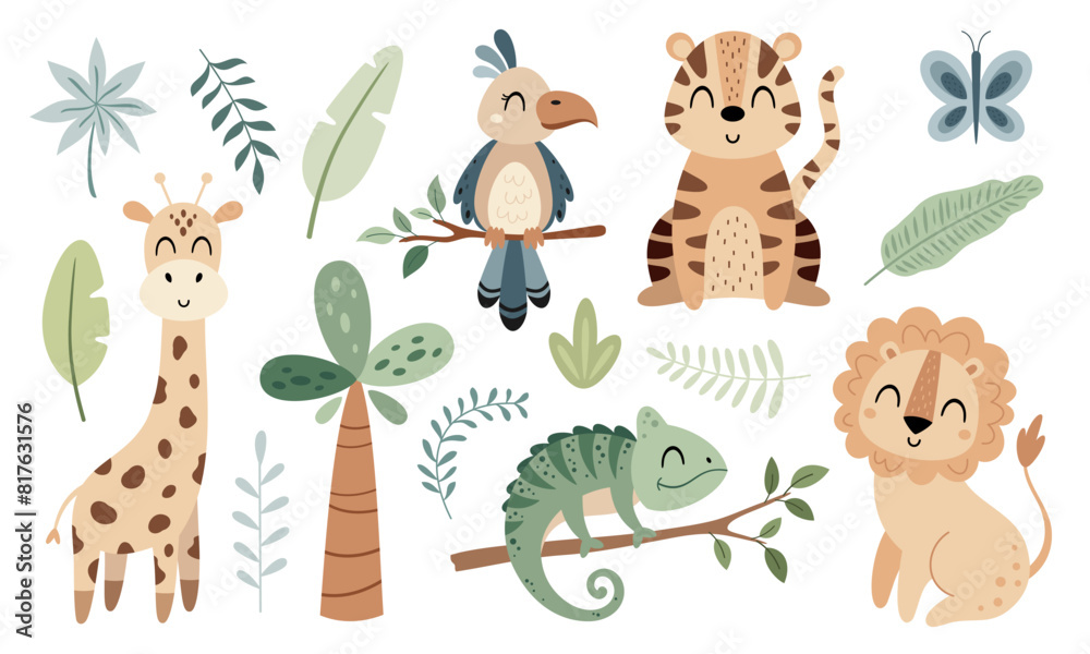 Jungle animals clipart. Tropical clipart. Safari animal clip art in ...