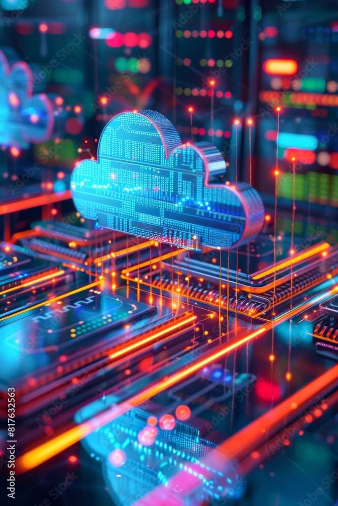 Cloud architecture blueprint, layered diagram with infrastructure ...