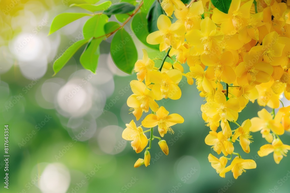 Kanikkonna, Golden shower, Cassia Fistula, bloom in tree using by Hindu Vishu festival Vishu ...