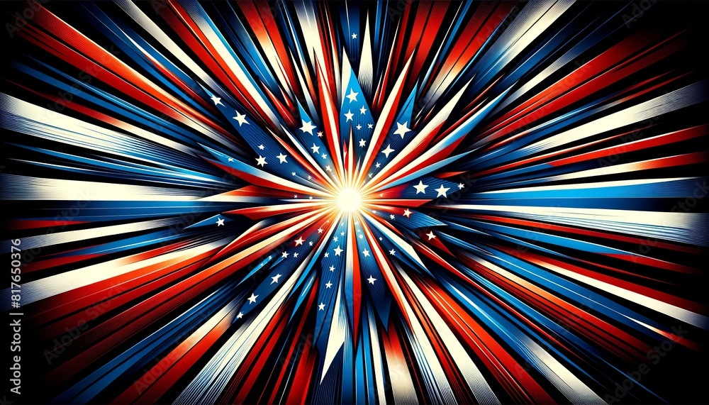Patriotic burst: american flag eruption. American flag bursting forth ...