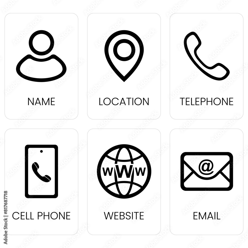 Comprehensive Essential Vector Icon Pack for Business Cards, Flyers ...