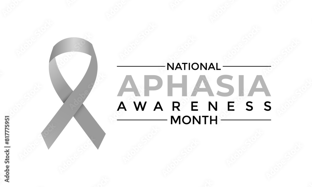 Vector illustration of Aphasia Awareness Month in June. Banner poster ...