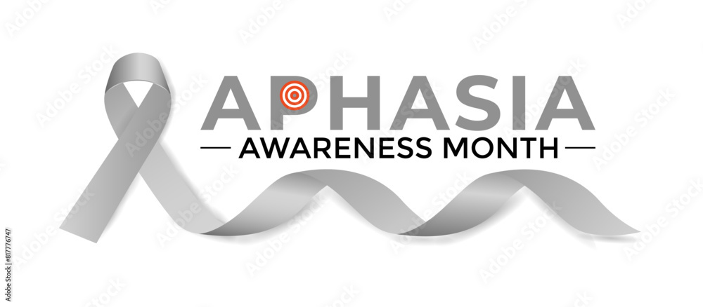 Vector illustration of Aphasia Awareness Month in June. Banner poster ...