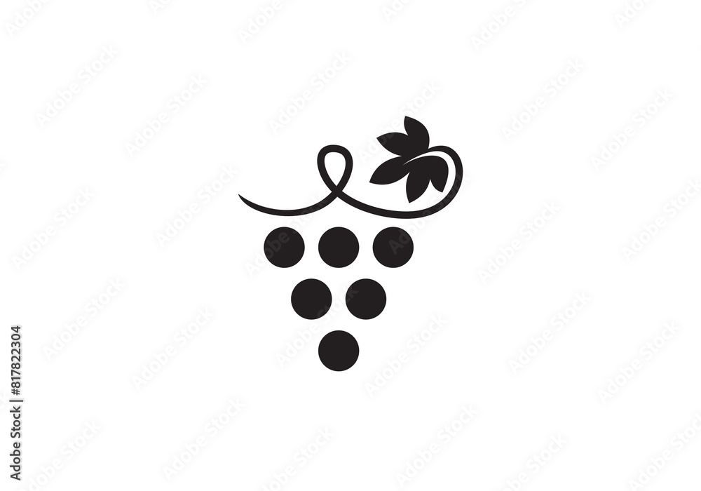 simple creative grape logo design vector Stock Vector | Adobe Stock