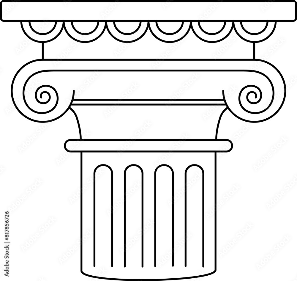 Ancient column vector outline icon. Vector illustration pillar of ...