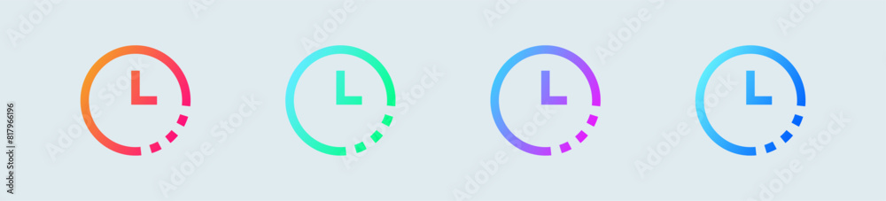Timer line icon in gradient colors. Countdown signs vector illustration ...
