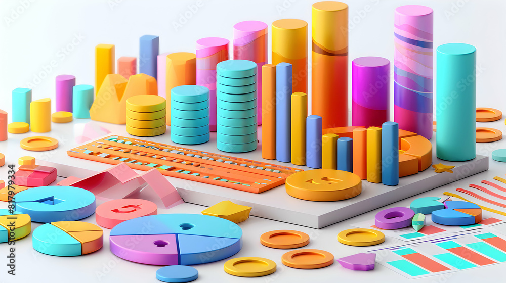 A detailed financial budget overview chart isolated on a white ...