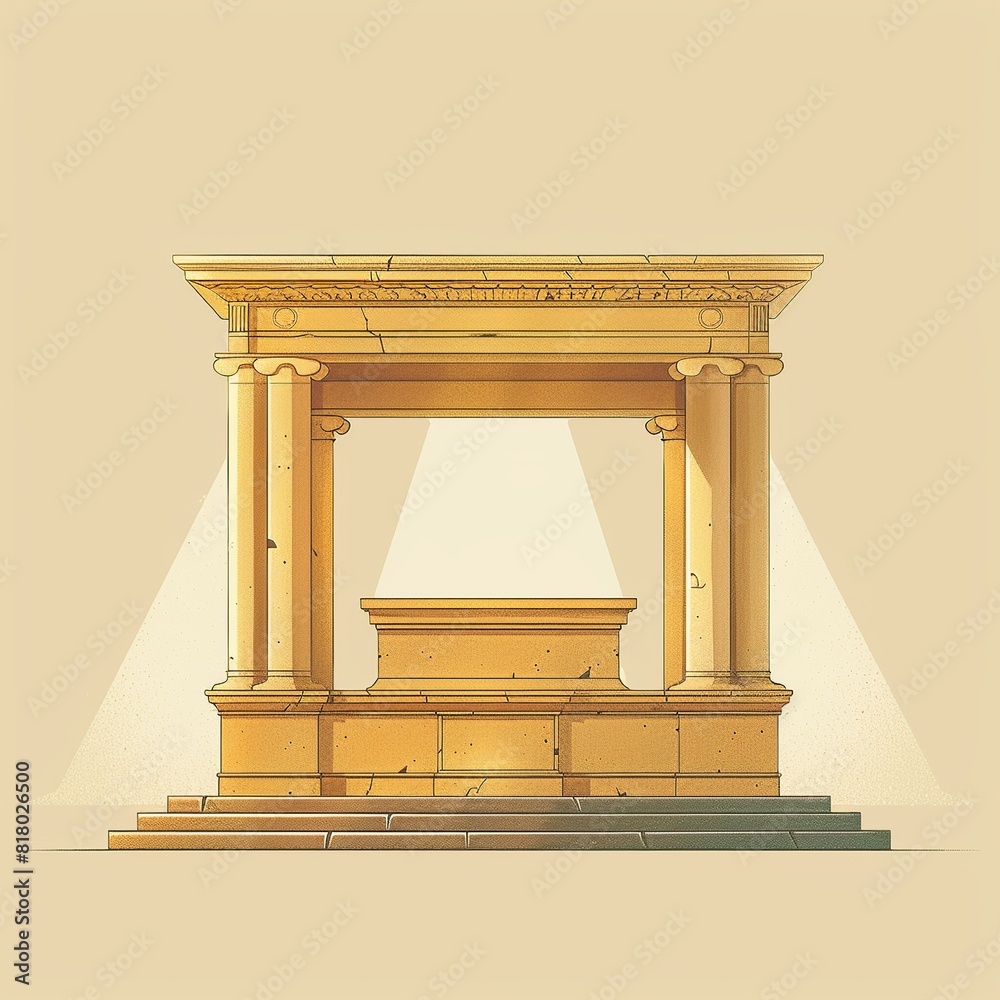 A minimalist illustration of the Ark of the Covenant, designed with ...