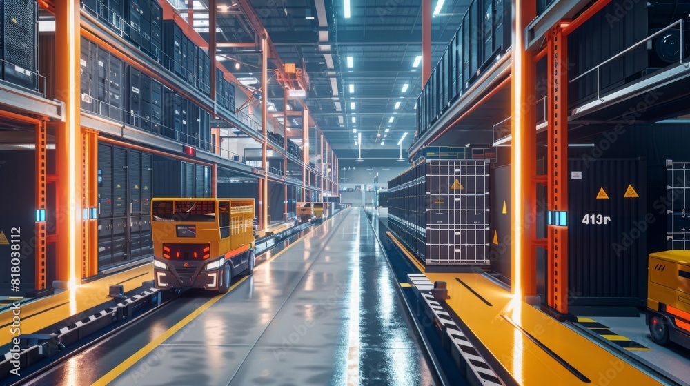 Generate an image of AI and robotics working together to enhance cargo ...