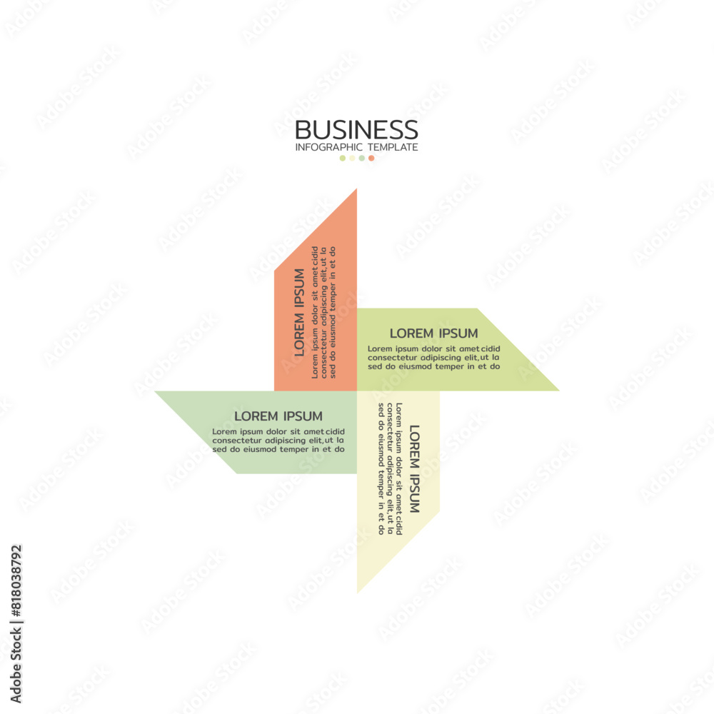 Vector circle arrows infographic, cycle diagram, geometric graph ...