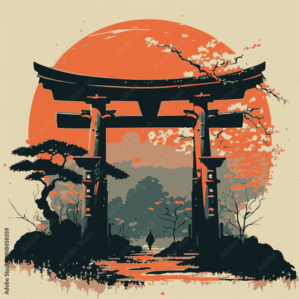 The Torii Gate from Japan is unique and attractive in a typical ...