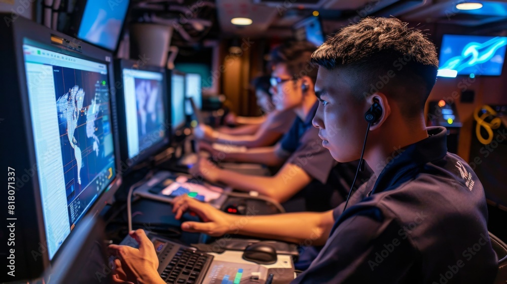 Show crew members undergoing cybersecurity training sessions to raise ...