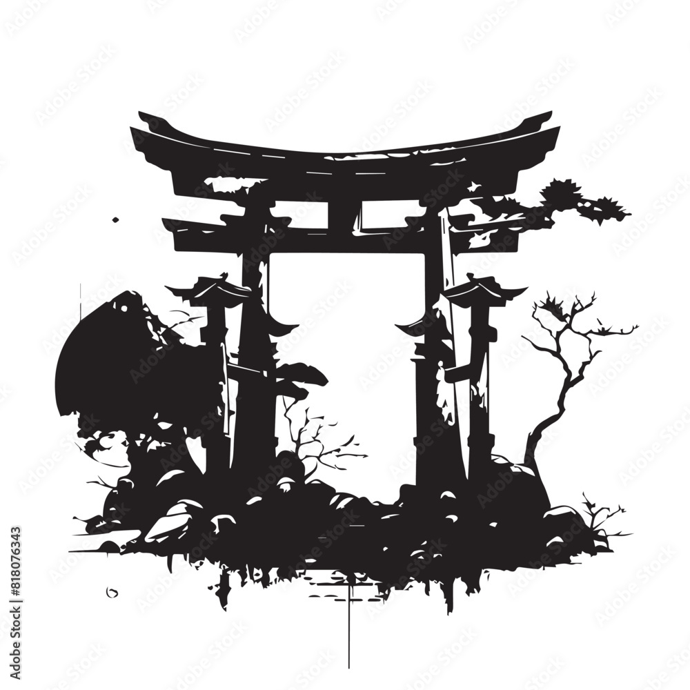 The Torii Gate from Japan is unique and attractive in a typical ...