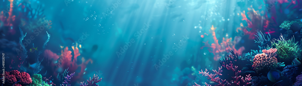 Underwater Heat Sources flat design top view deep ocean studies water ...