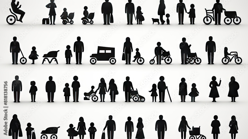 Inclusive Set Of People Icons Representing Family, Friendship, And ...