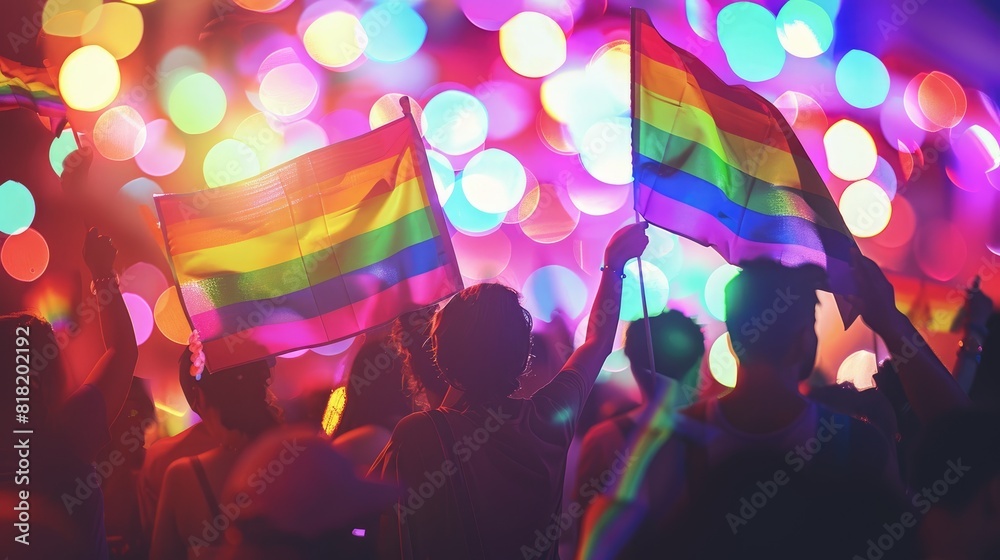 A peaceful protest for LGBT rights with transgender people holding ...