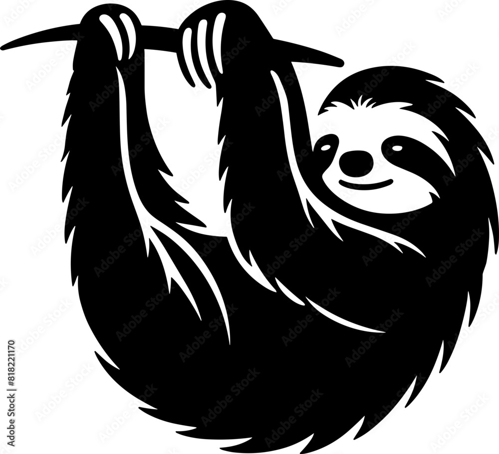 Sloth Silhouette Stock Vector | Adobe Stock