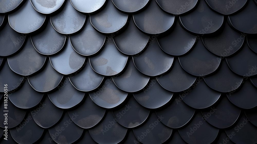 Illustration Stock Abstract Dragon Scale Pattern in Black Metal Texture ...