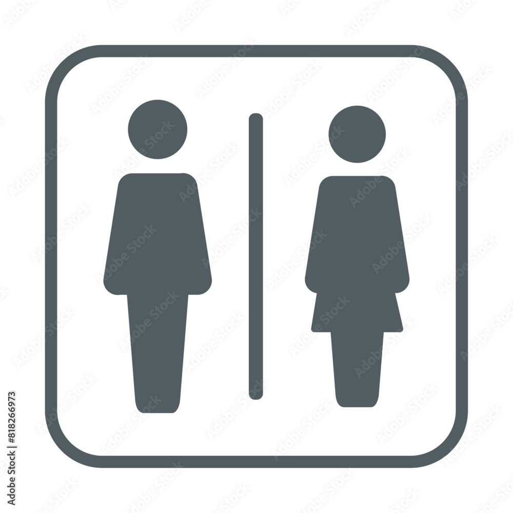 Restroom door pictograms. Woman and man public toilet vector signs ...