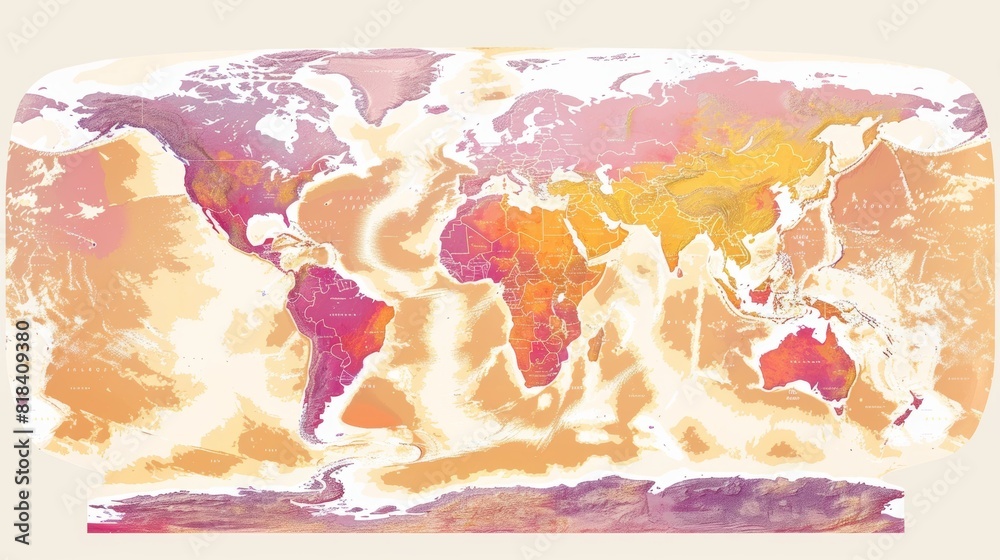 Climate Vulnerability Map with Color-Coded Risk Levels Showing Global ...