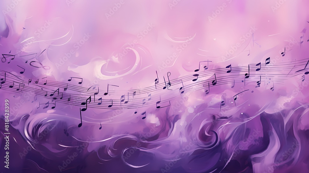 purple background with musical notes Stock Illustration | Adobe Stock