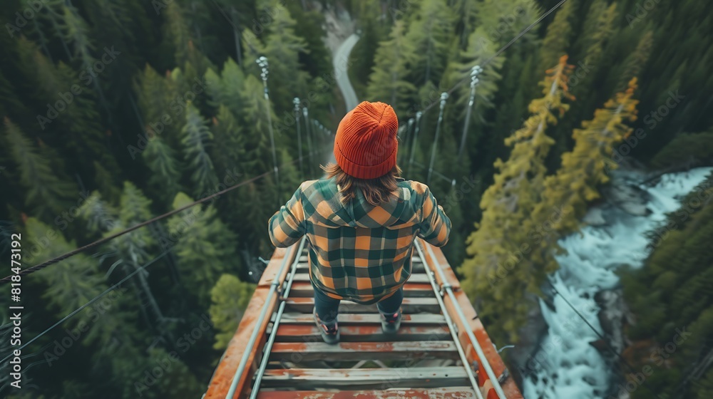 Solo Traveler Bungee Jumping off Towering Bridge, Solo traveler, bungee ...