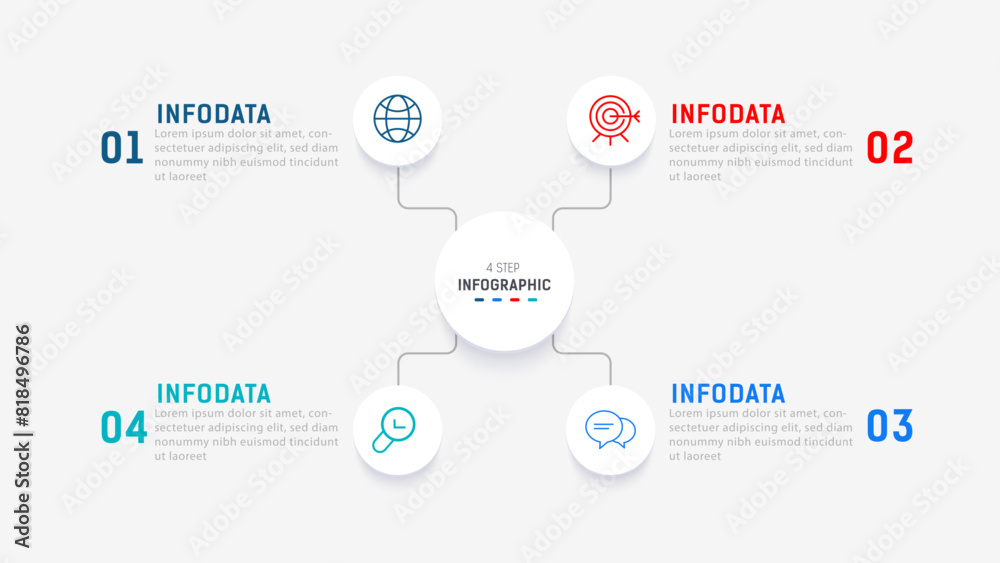 Four Step Infographic element design Vector template for presentation ...