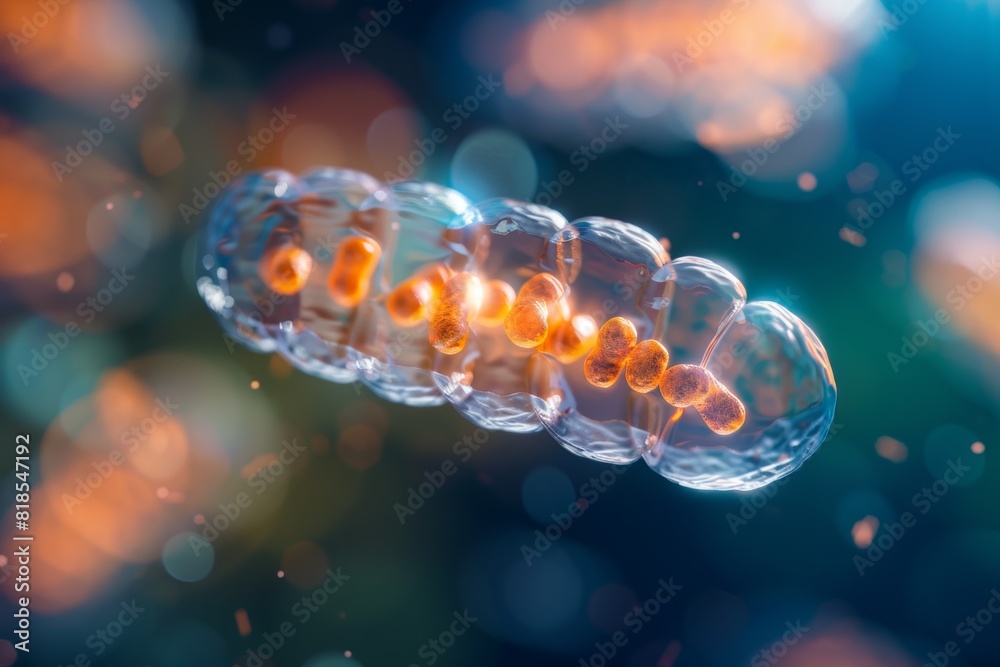 Bright and clean illustration of mitochondria within a cell, with ...