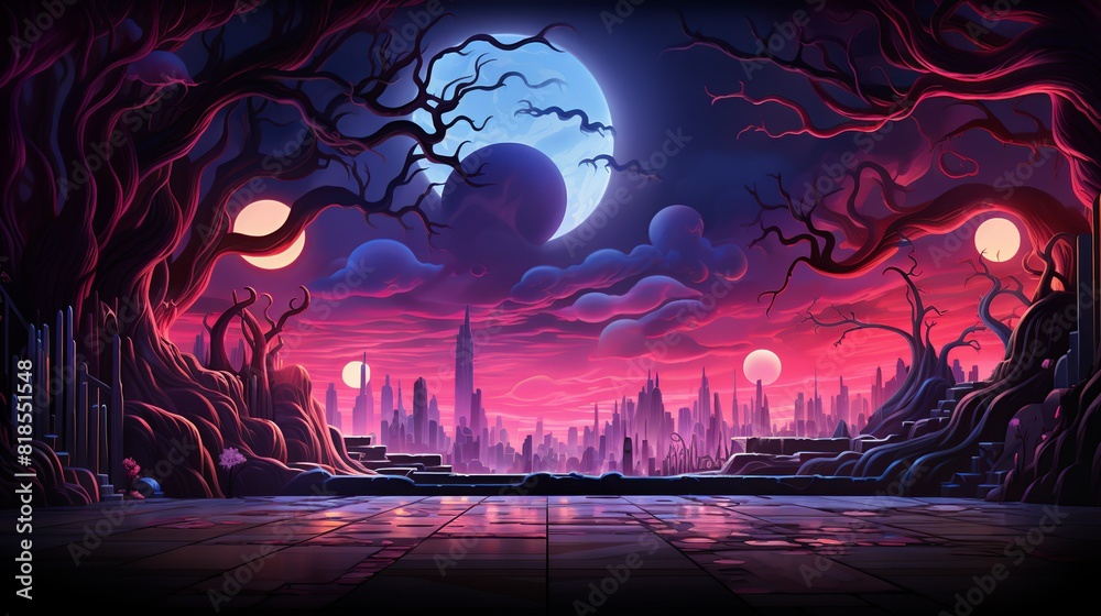 Aesthetic backgrounds, Stage with a graffiti mural and vibrant, dynamic ...