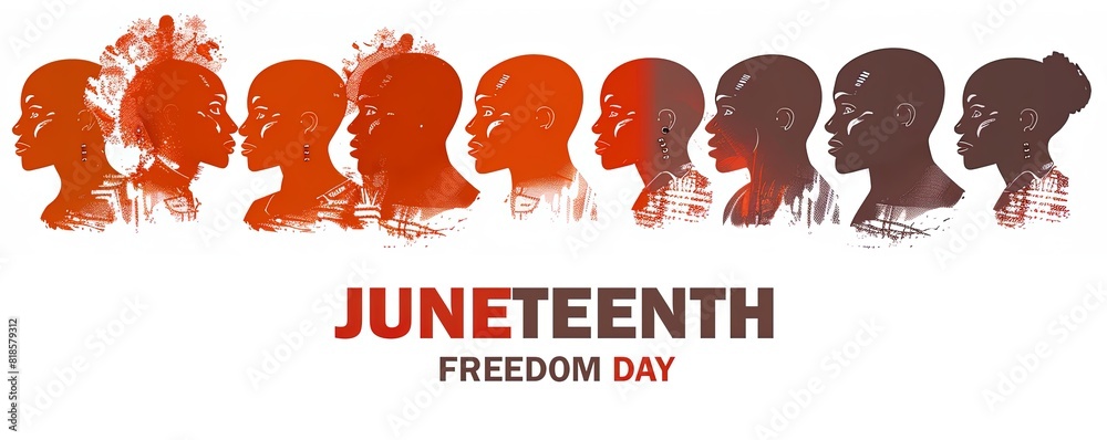 illustration of african american people. background for commemorate ...