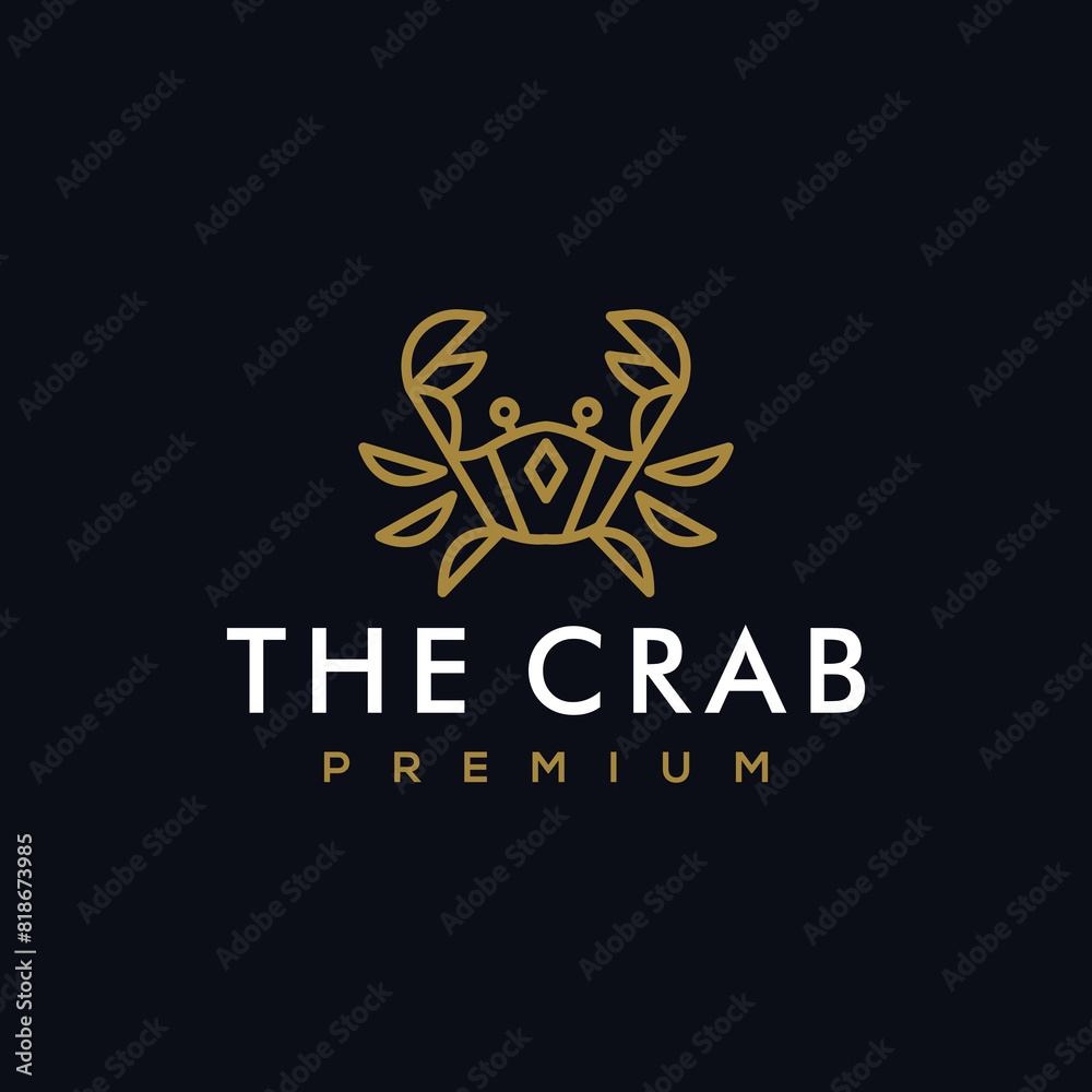 crab line restaurant hipster logo. modern seafood restaurant concept ...