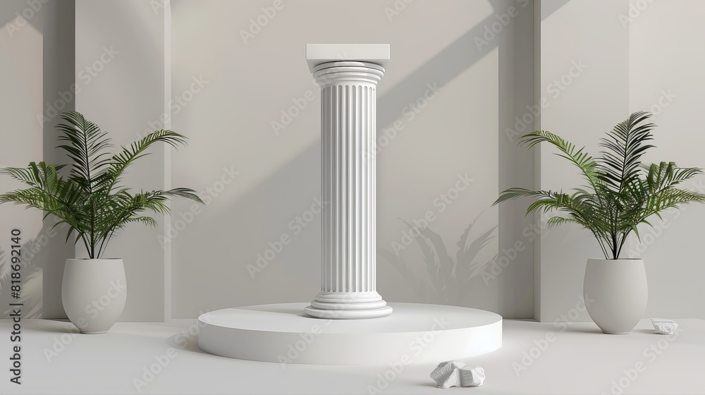 Background podium column 3d roman luxury greek white ancient display ...