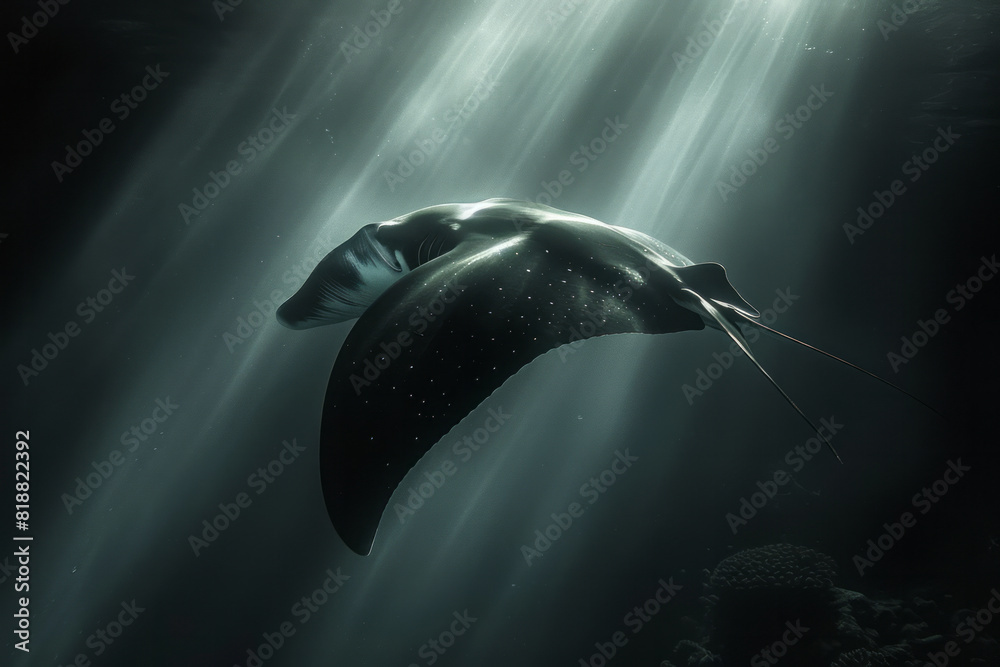 Dynamic image of angelfish positioned to form the shape of a giant ...