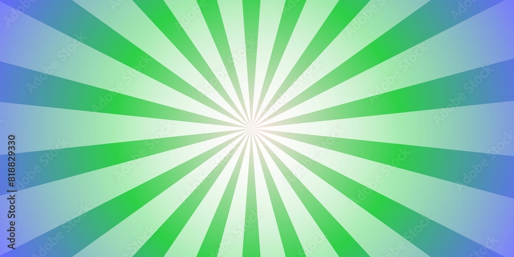 Blue And Green Gradient Fusion White Rays Background, Radiant Sunburst ...