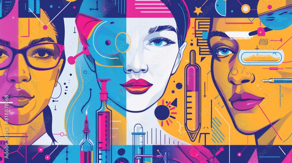 Innovative Dermatology Conference Poster Featuring Futuristic Tools and ...