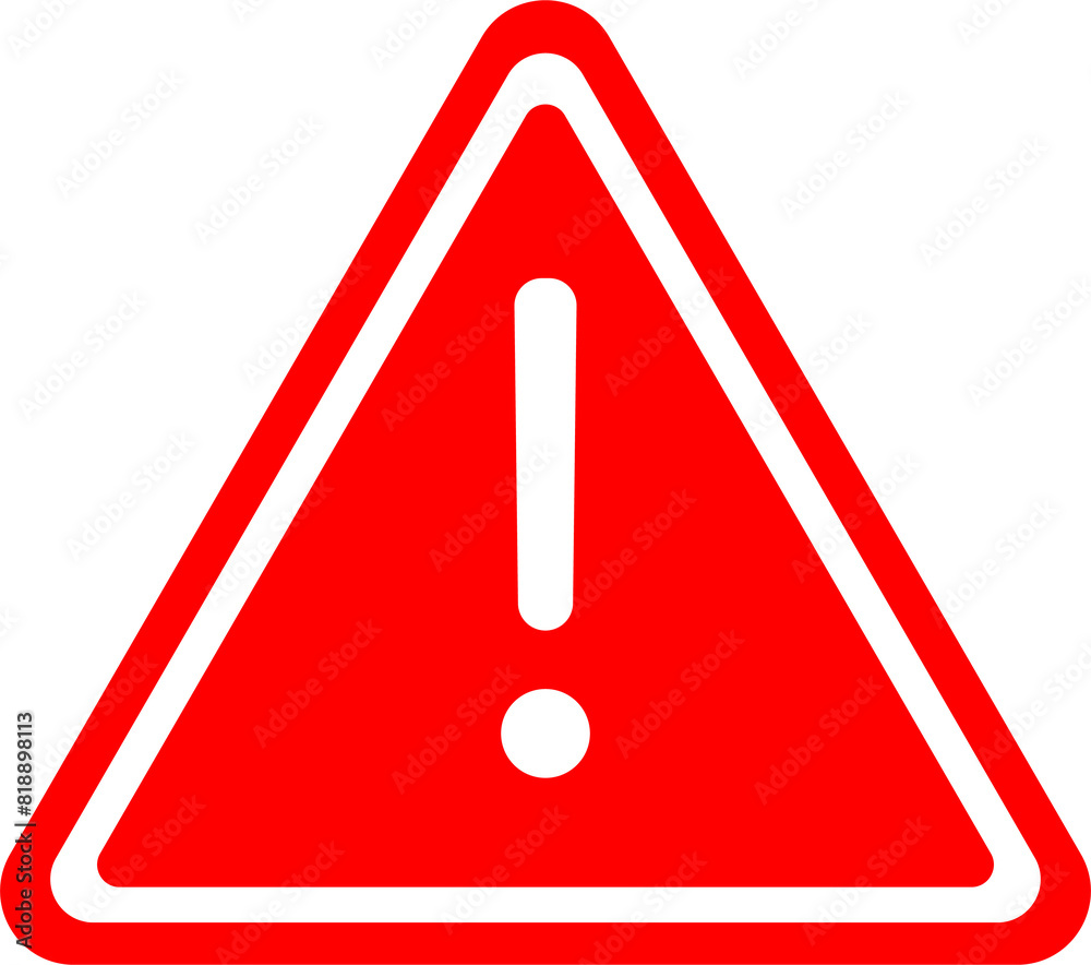 Red warning triangle icon in png format. Warning sign with an ...