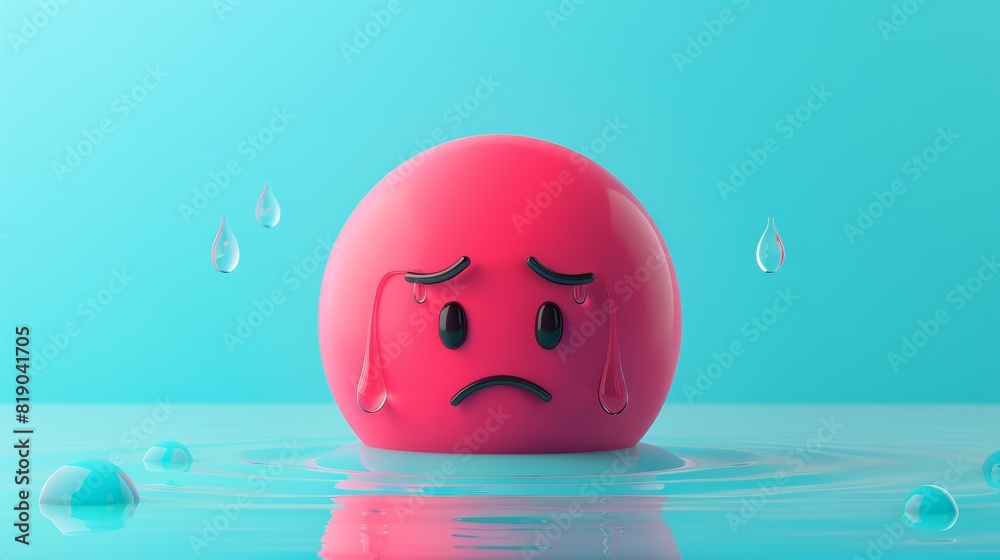 Stock-Illustration „Weeping emoticon on a face. Abstract upset emotion ...