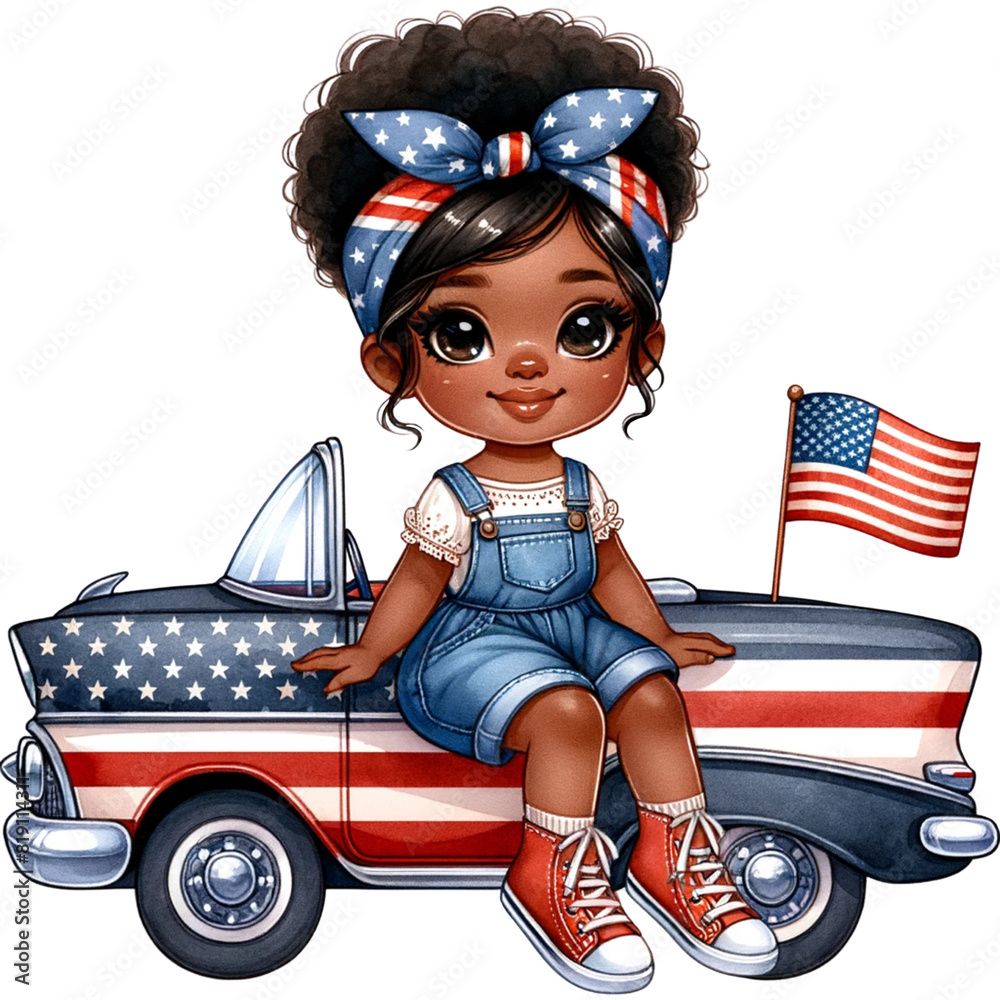 Ilustração Patriotic Girl Clipart,American Pride,4th of July PNG ...