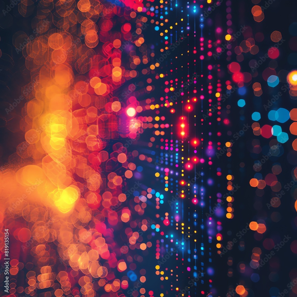 Binary matrix in AI theme side view illustrating machine learning ...