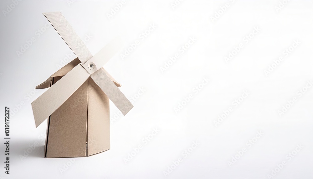 pinwheel or windmill paper origami isolated on white background simple ...
