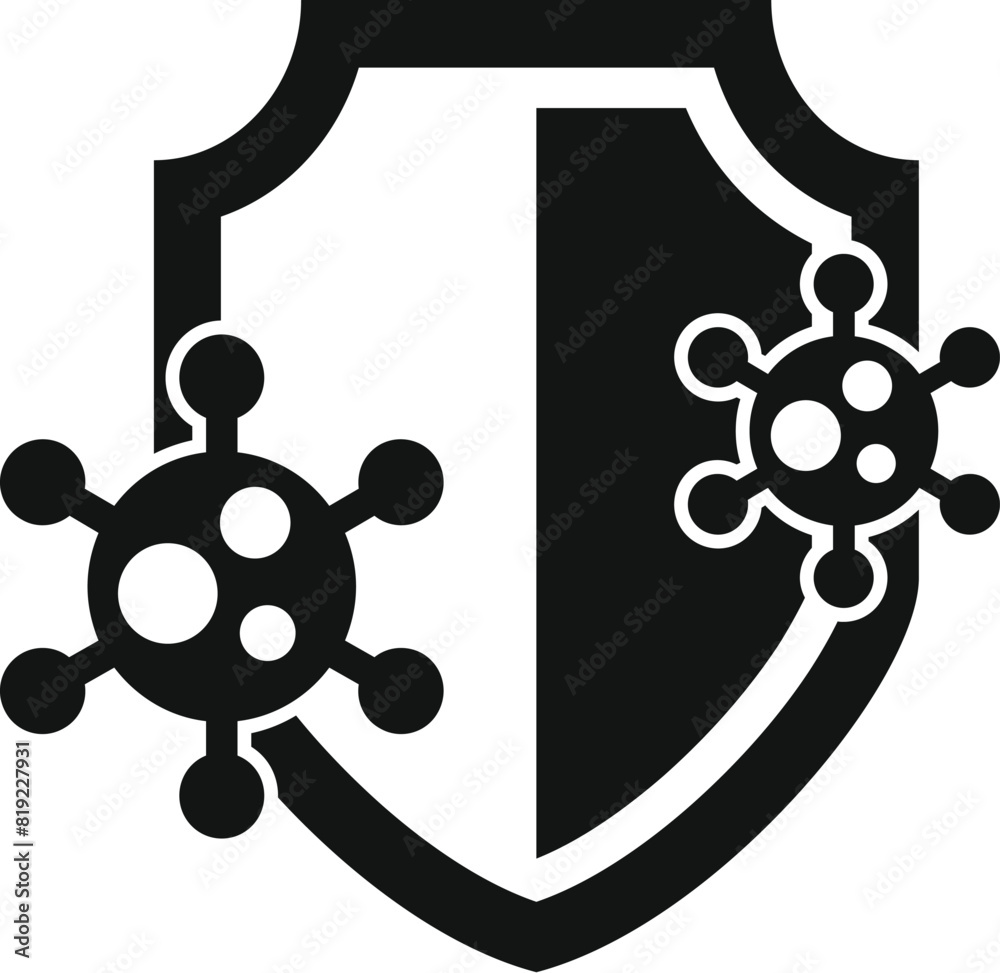Virus protection shield concept, health defense symbol and immune ...