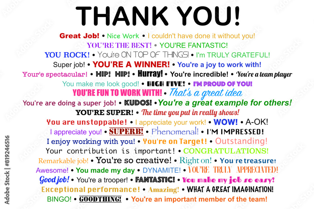Thank You Poster, multiple ways Stock Vector | Adobe Stock