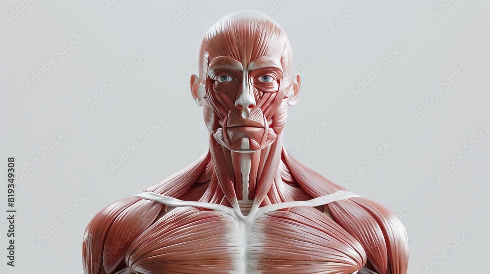 3D rendering illustration of a human muscles. Anatomy of human ...