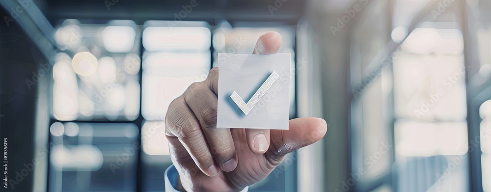 Checklist concept, Businessman mark checkboxes, Survey form, check ...