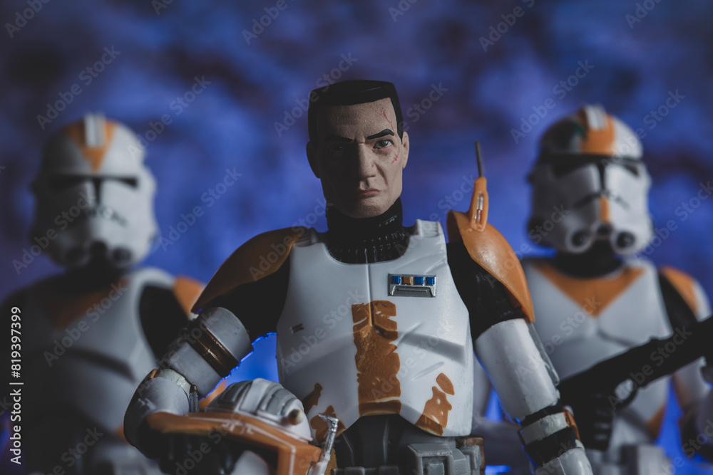 NEW YORK USA, MAY 20 2024: Scene from Star Wars the Clone Wars Clone ...