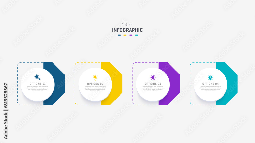 Four Step Infographic element design Vector template for presentation ...