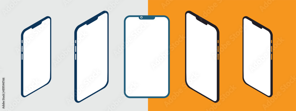 Realistic models layout of smartphone in different positions ...